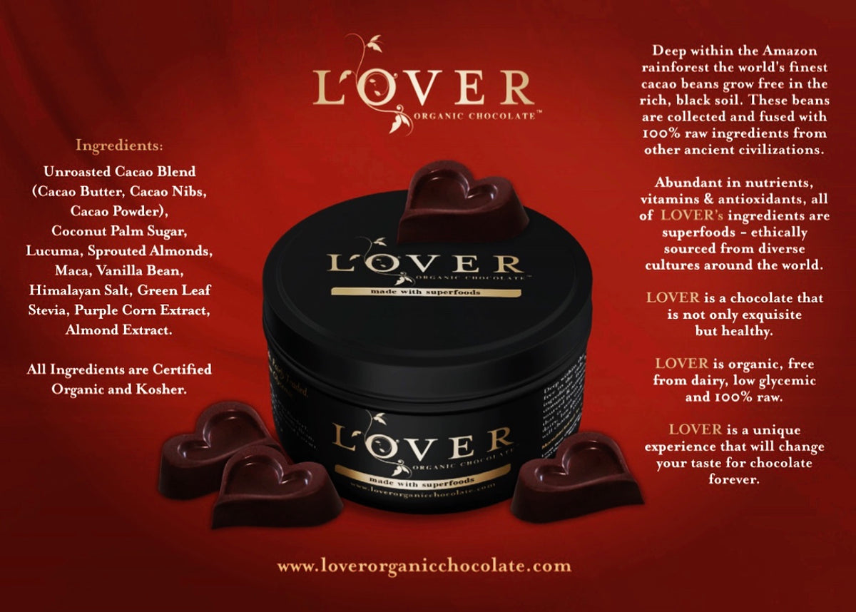 Lover Organic Chocolate Gift Tin | Heart Pieces w/ Superfoods | BUY NO